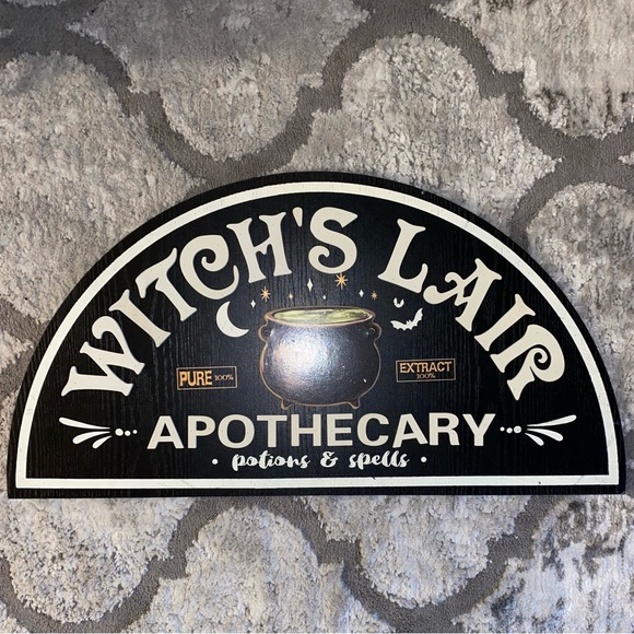Holiday | Witchs Lair Potion Spells Cauldron Apothecary Sign Halloween ...